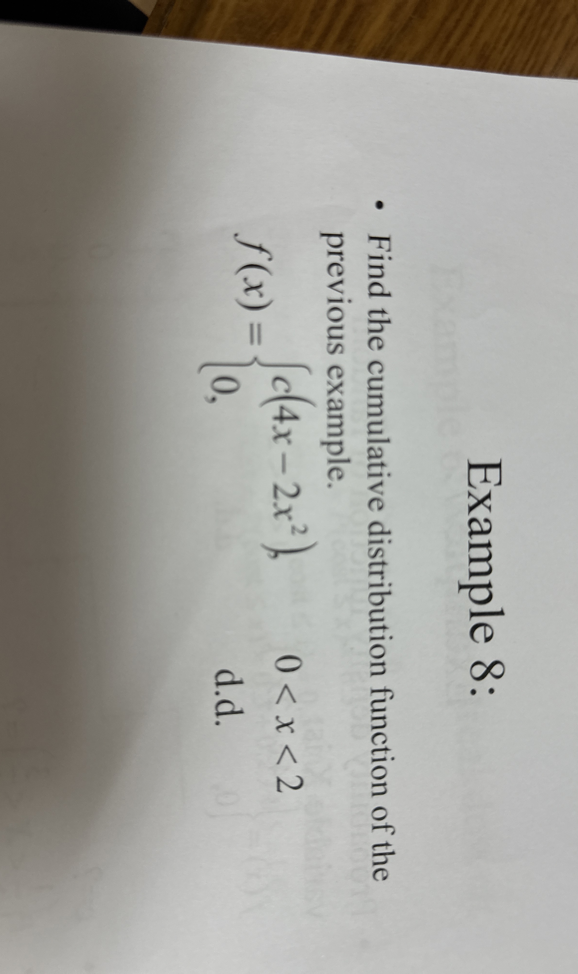 Solved Example 8:Find the cumulative distribution function | Chegg.com