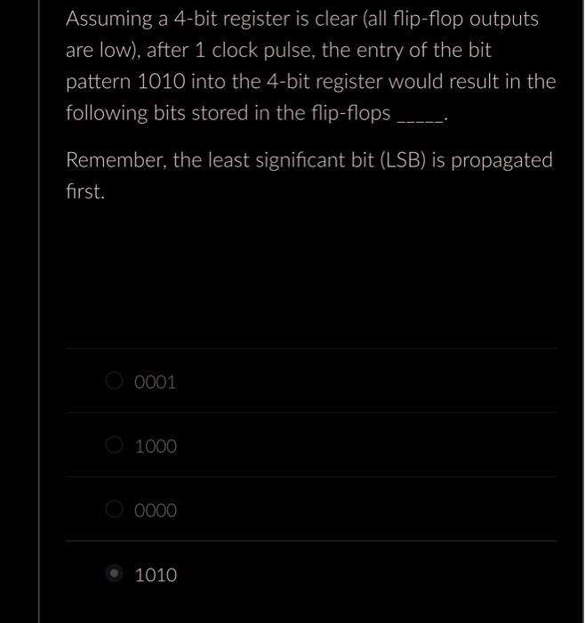 Solved Assuming a 4-bit register is clear (all flip-flop | Chegg.com