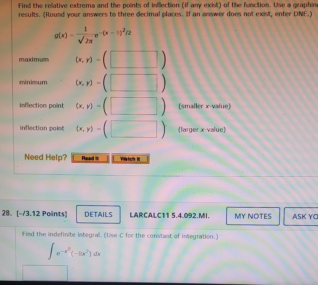 Solved Find The Derivative Of The Function Y Ex E−x6 Y′