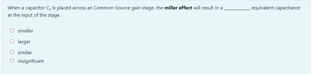 Solved When a capacitor Cc ﻿is placed across an | Chegg.com