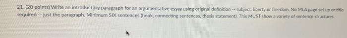 Solved 21. (20 points) Write an introductory paragraph for | Chegg.com