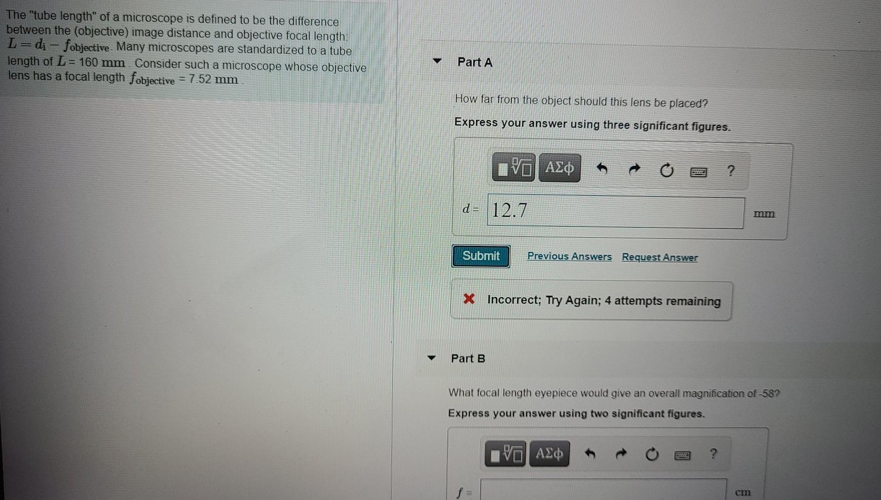 Solved The "tube length" of a microscope is defined to be | Chegg.com