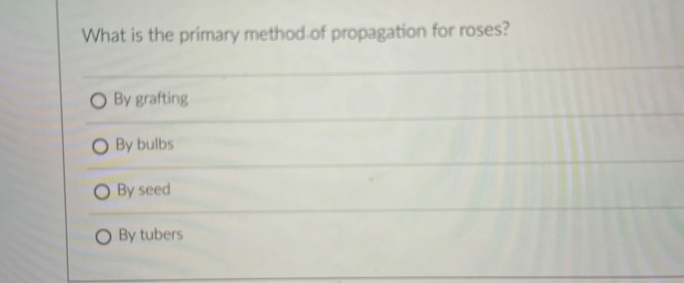Solved What is the primary method of propagation for | Chegg.com