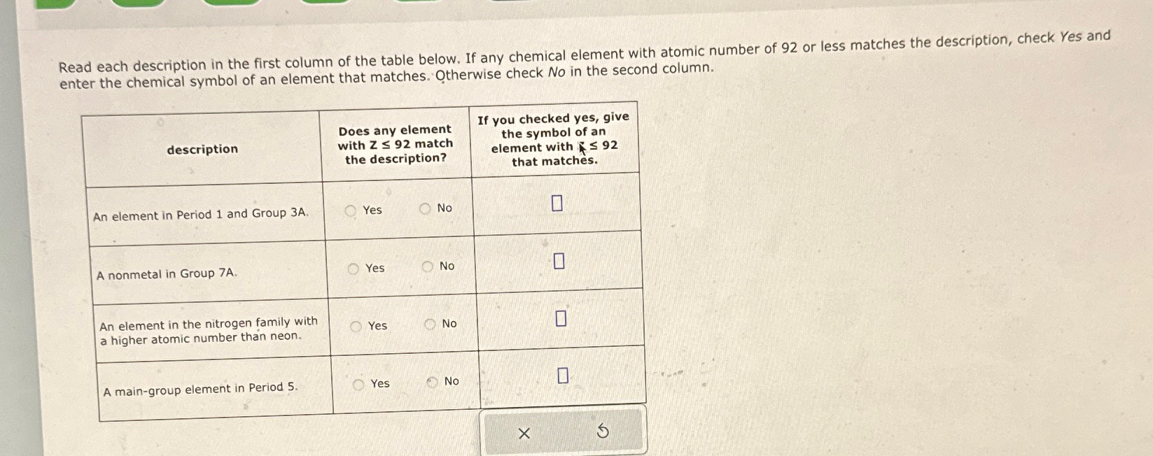 Solved Read each description in the first column of the | Chegg.com