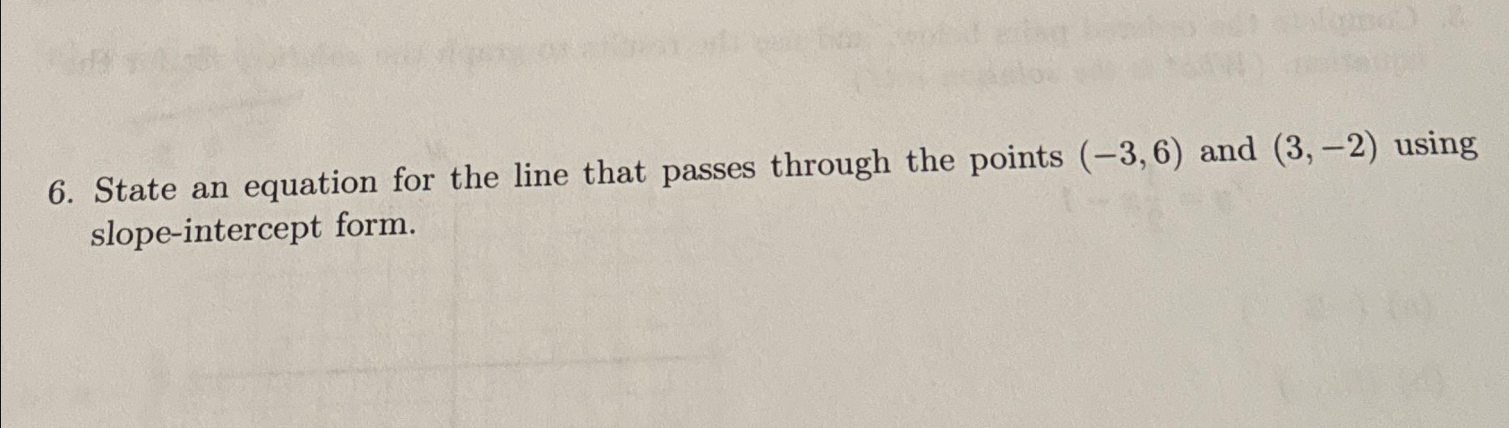 Solved State an equation for the line that passes through | Chegg.com
