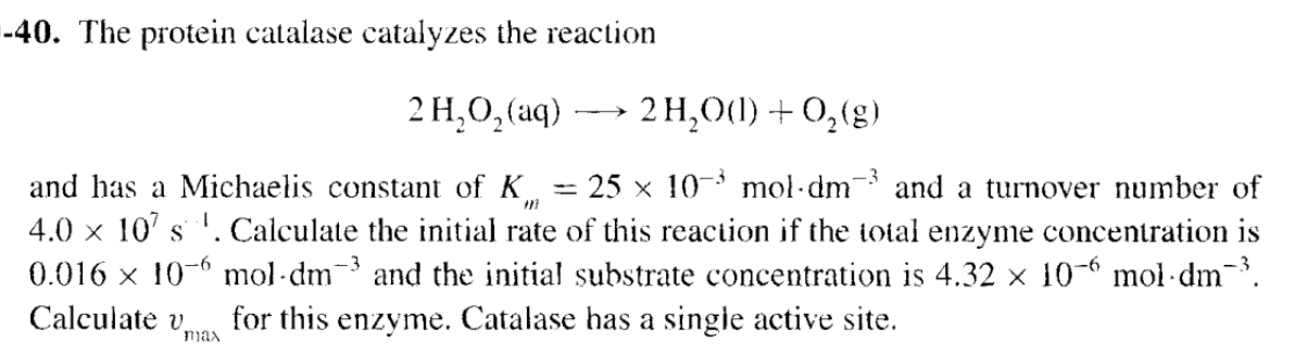 Solved -40. ﻿The protein catalase catalyzes the | Chegg.com