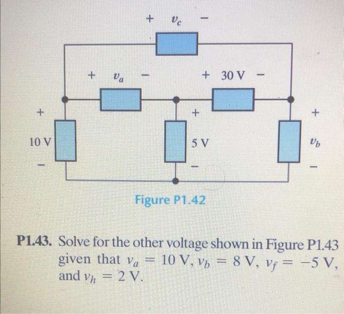 P1.43. Solve for the other voltage shown in Figure | Chegg.com