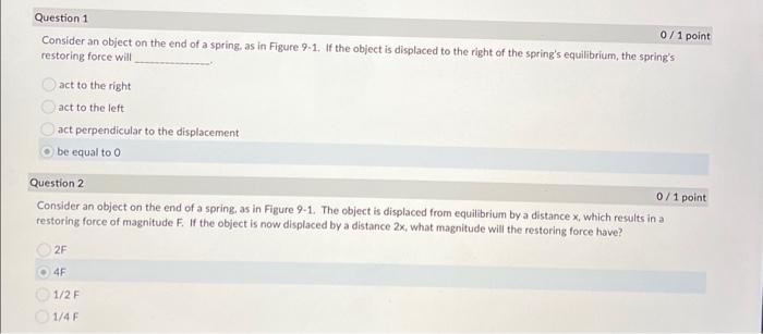 Solved Consider an object on the end of a spring, as in | Chegg.com