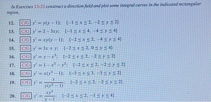 Solved In Exercises 12-22 construct a direction field and | Chegg.com