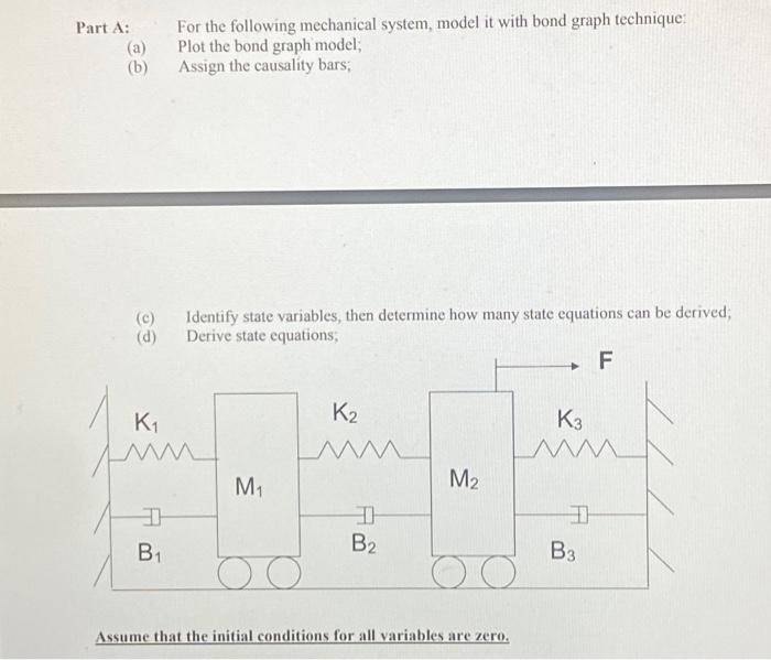 Solved Part A: For the following mechanical system, model | Chegg.com