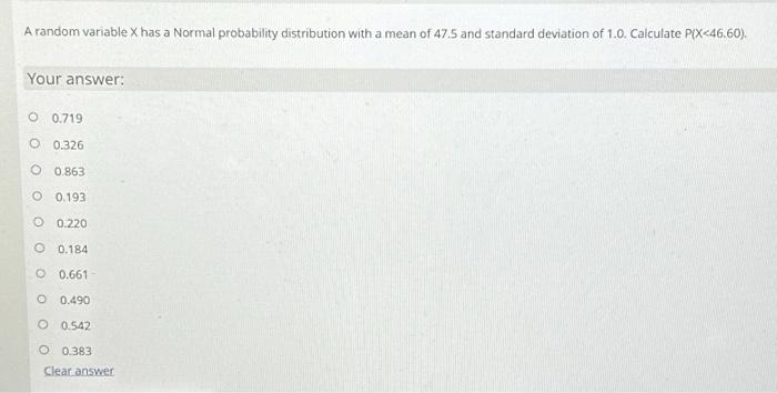 Solved A random variable X has a normal probability | Chegg.com