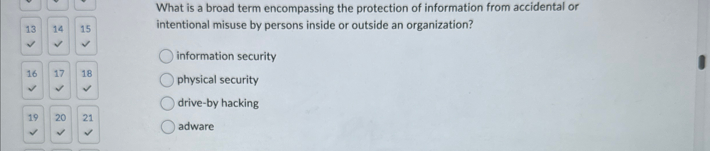Solved What is a broad term encompassing the protection of | Chegg.com