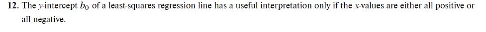 Solved The y-intercept b0 ﻿of a least-squares regression | Chegg.com