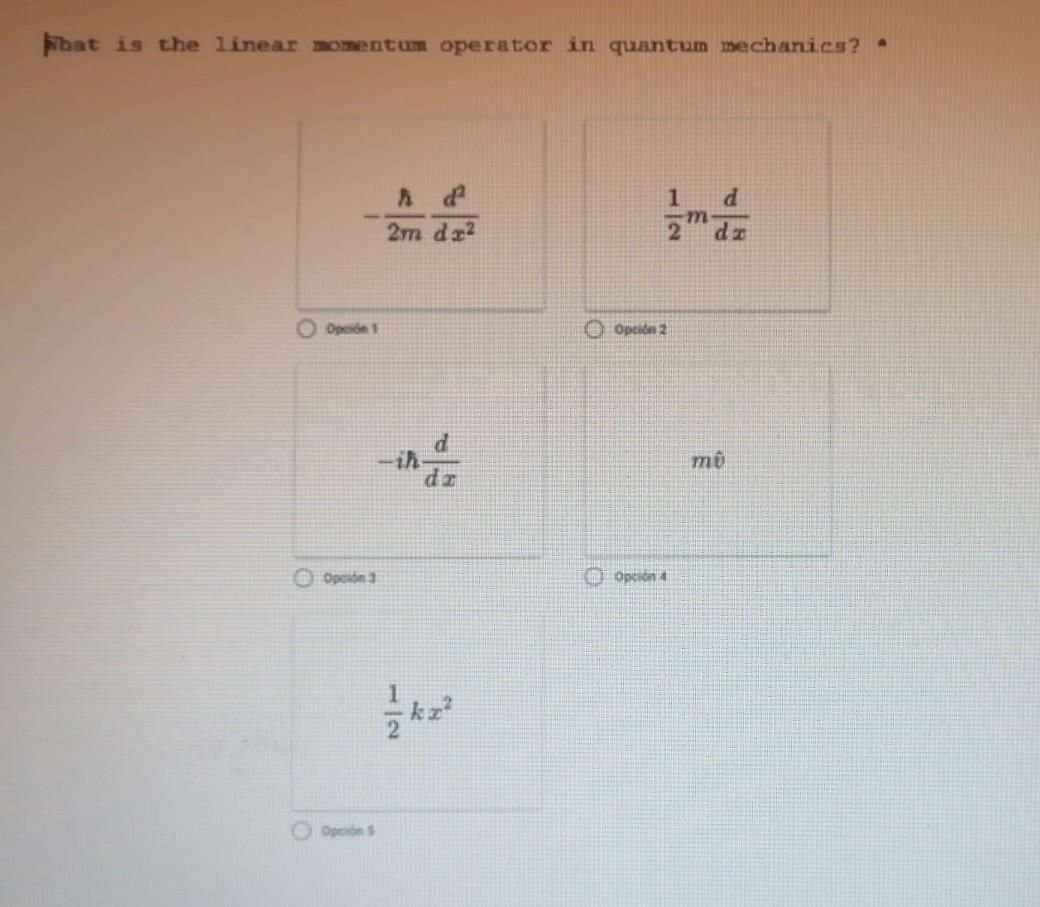 Solved What is the linear momentum operator in quantum | Chegg.com