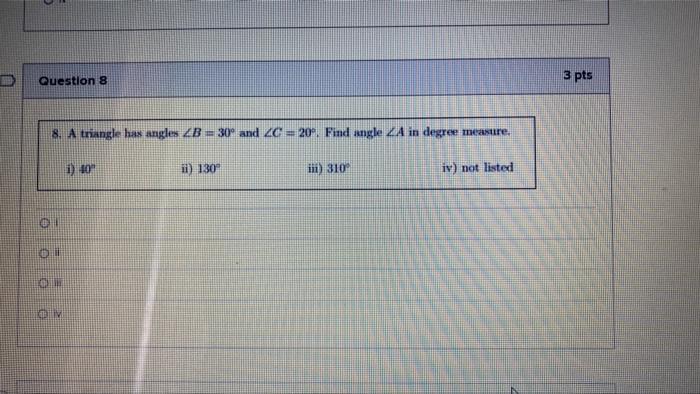 Solved a triangle has angles