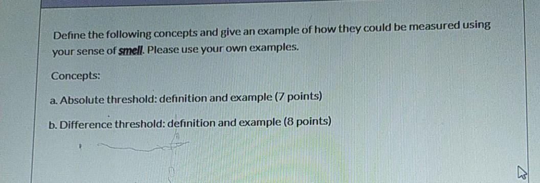 Solved Define the following concepts and give an example of | Chegg.com