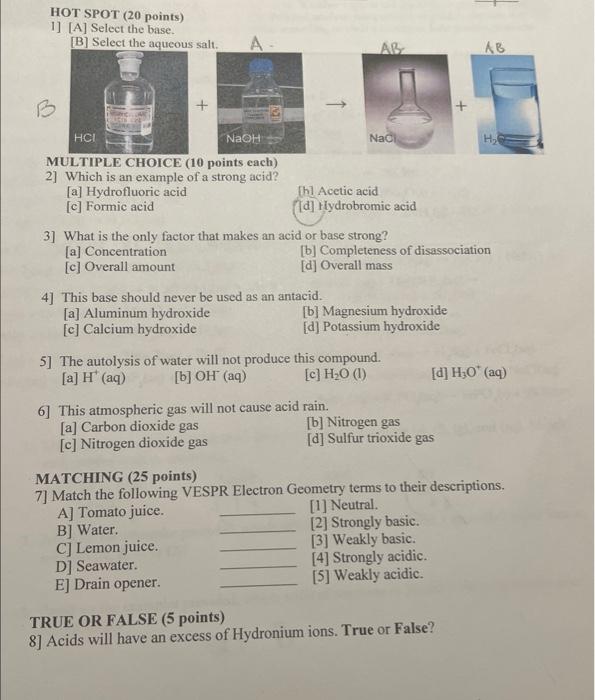 Solved MULTIPLE CHOICE (10 points each) 2] Which is an | Chegg.com