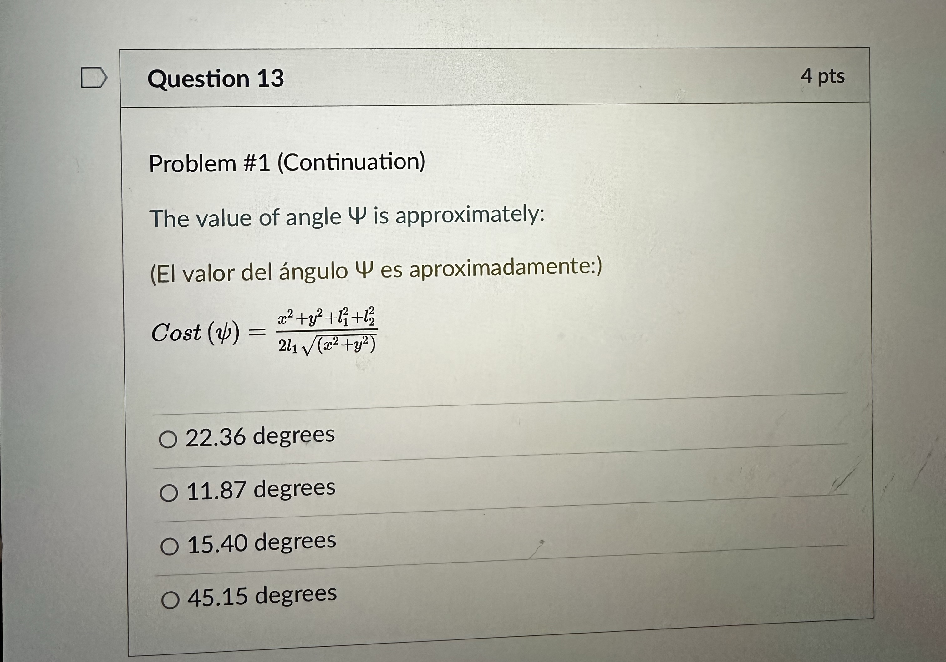 Question 134 ﻿ptsProblem #1 (Continuation)The value | Chegg.com