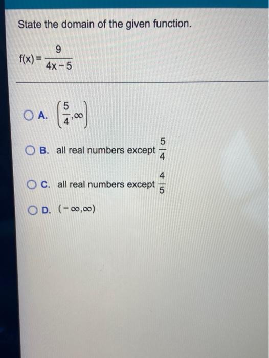 Solved State the domain of the function, f(x) = - 11x + 7 | Chegg.com