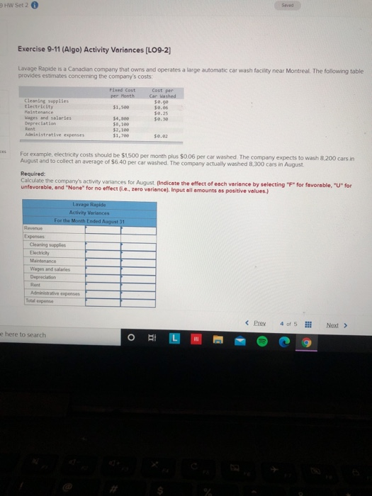 Solved HW Set 2 Saved Exercise 9-11 (Algo) Activity | Chegg.com