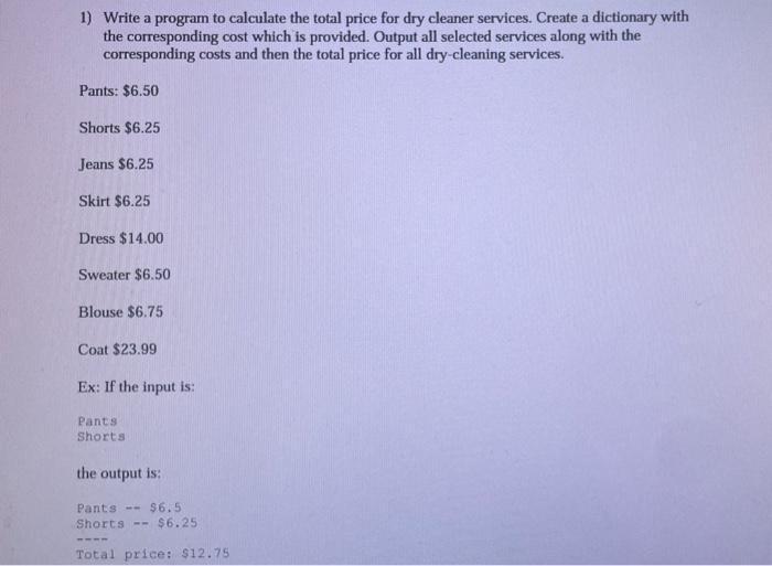 Solved Python 101 Course Write A Program To Calculate
