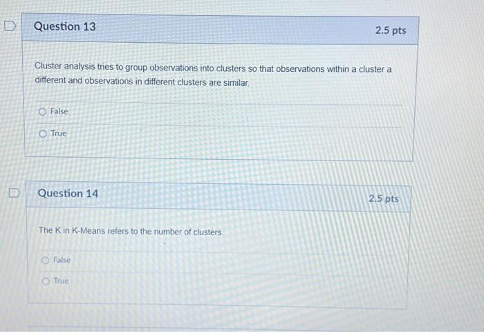 Solved It is very useful to partition a large data set into | Chegg.com