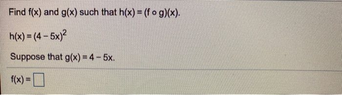 Solved For the functions f(x) = VX-4 and g(x) = 5x find the | Chegg.com