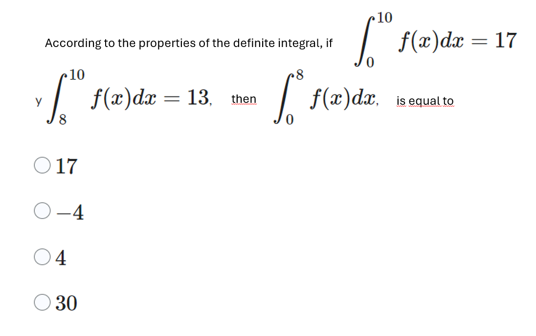 Solved According to the properties of the definite integral, | Chegg.com