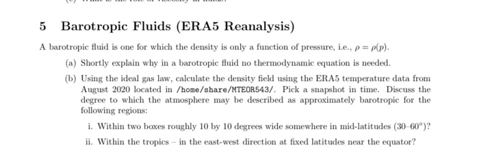 5 Barotropic Fluids (ERA5 Reanalysis) A barotropic | Chegg.com