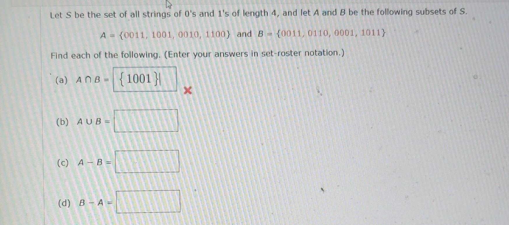 Solved Let S be the set of all strings of 0 's and 1′ s of | Chegg.com