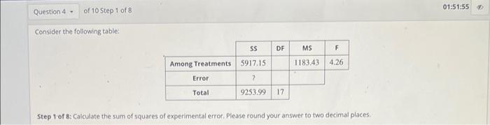 Solved Consider the following tabie: Step 1 of 8: Caiculate | Chegg.com