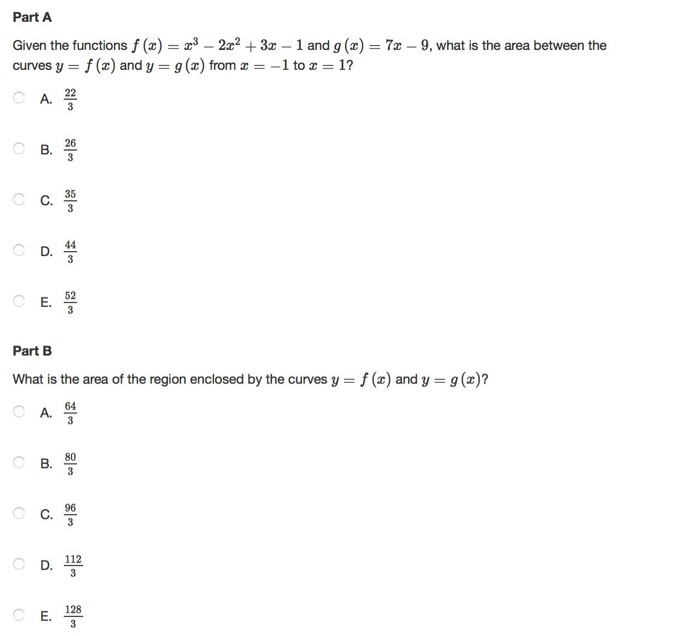 Solved Part A Given the functions f (x) = x3 - 2x2 + 3x – 1 | Chegg.com