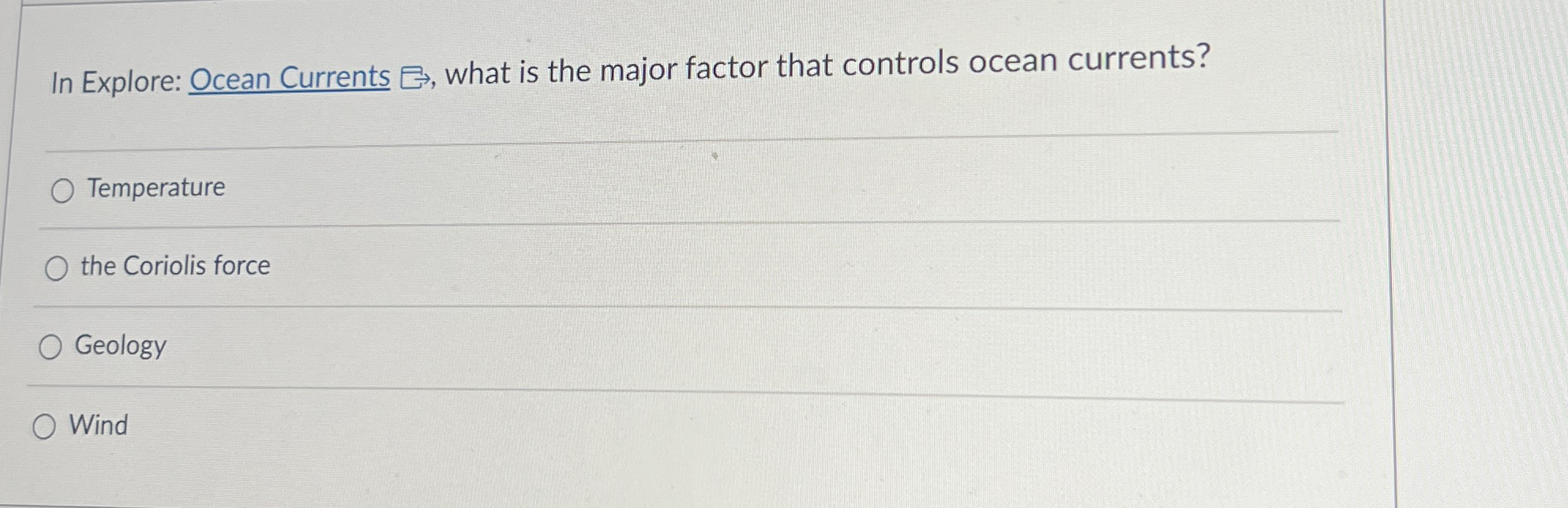Solved In Explore: Ocean Currents ξ, ﻿what is the major | Chegg.com