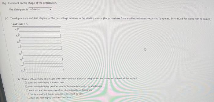 Solved (a) Using a class width of 10 , construct a histogram | Chegg.com