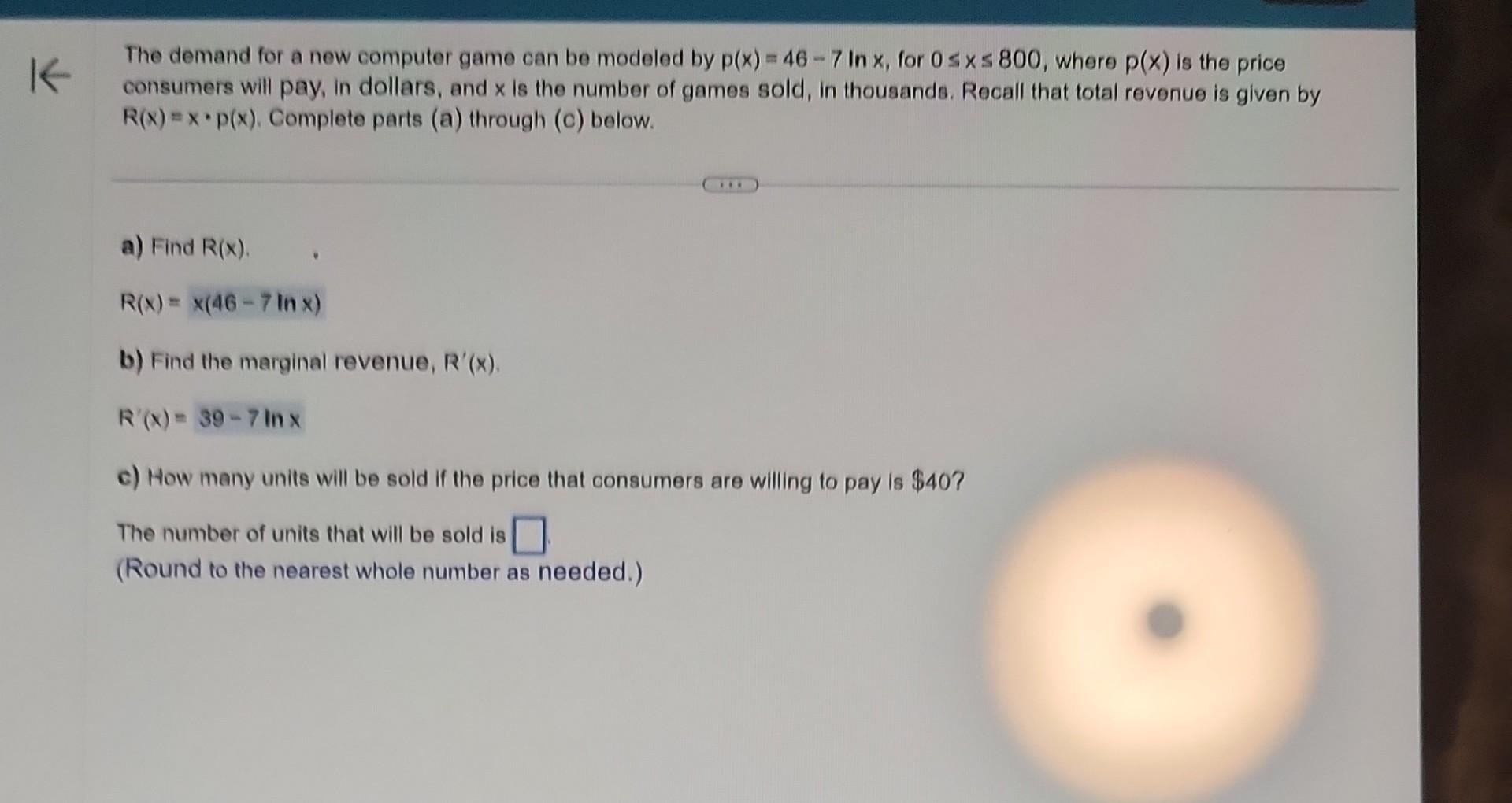 explain how to get (c) | Chegg.com