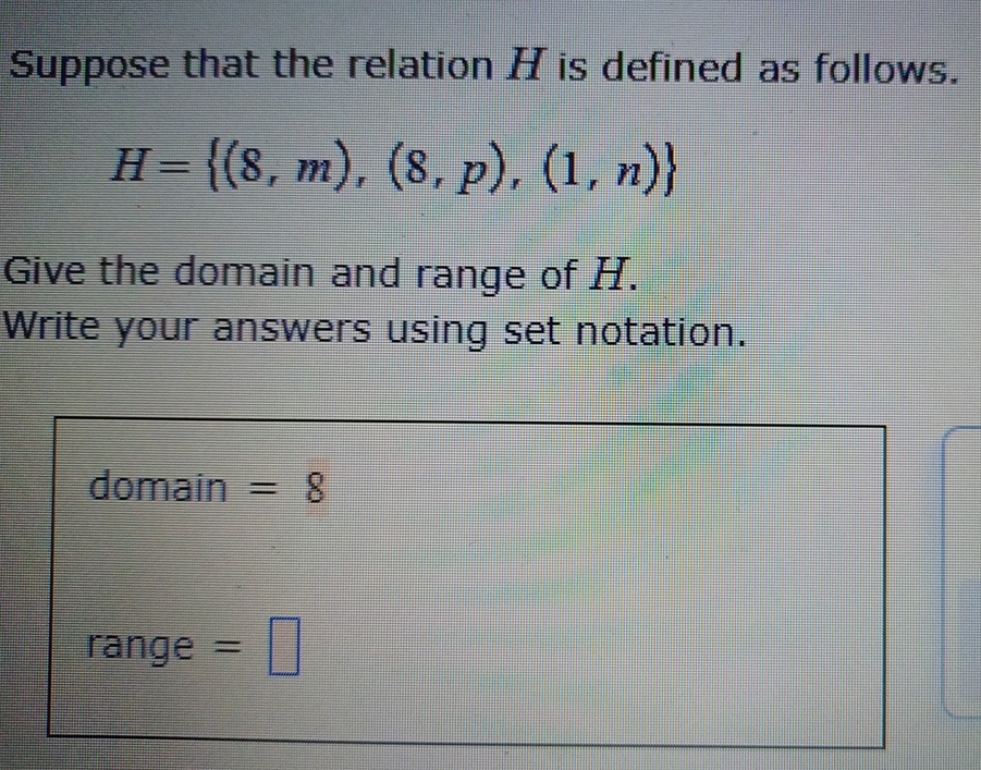 Solved Suppose that the relation H ﻿is defined as | Chegg.com