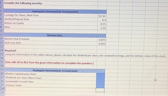 Solved Consider the following security: Required: Using the | Chegg.com
