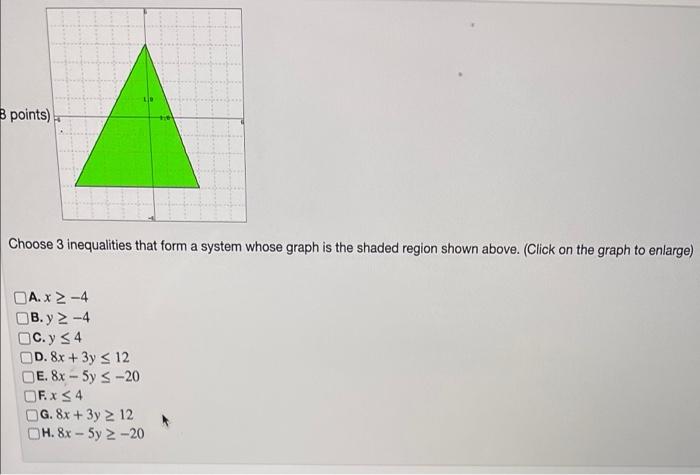 Solved i dont know which 3 ﻿inequalities form this system | Chegg.com