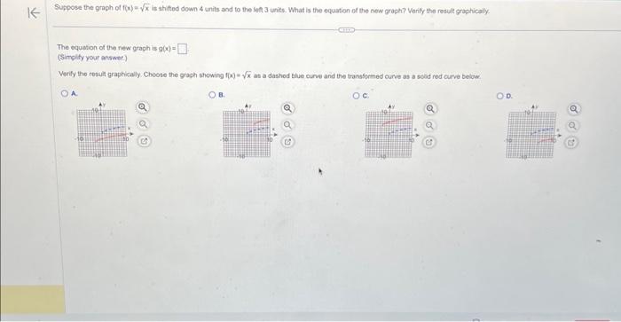 Solved Suppose the gragh of f(x)=x is shated down 4 units | Chegg.com