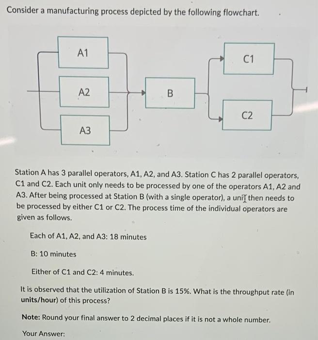 Solved Consider a manufacturing process depicted by the | Chegg.com
