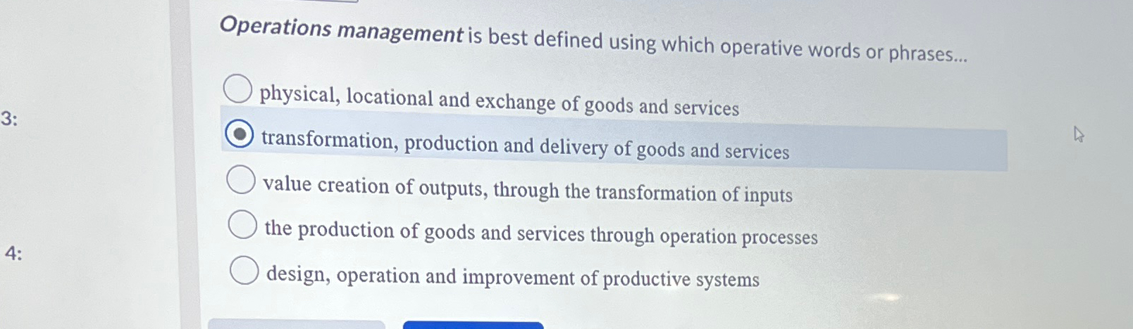 Solved Operations management is best defined using which | Chegg.com