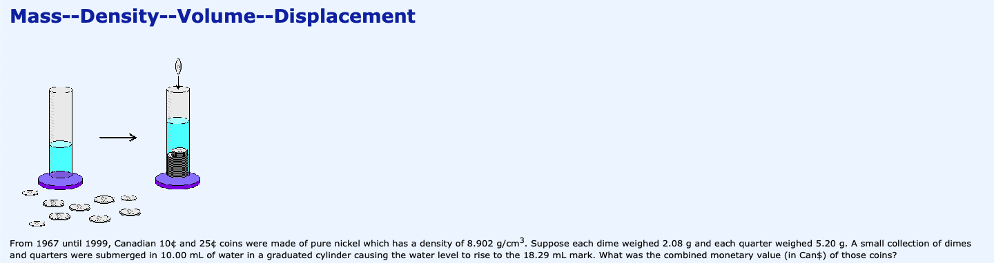 Solved Mass--Density--Volume--DisplacementFrom 1967 ﻿until | Chegg.com