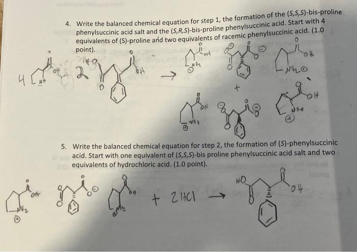 Solved 4. Write the balanced chemical equation for step 1 , | Chegg.com