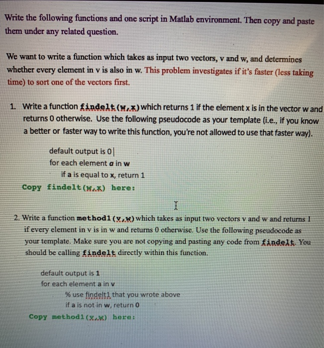 Solved Write the following functions and one script in | Chegg.com