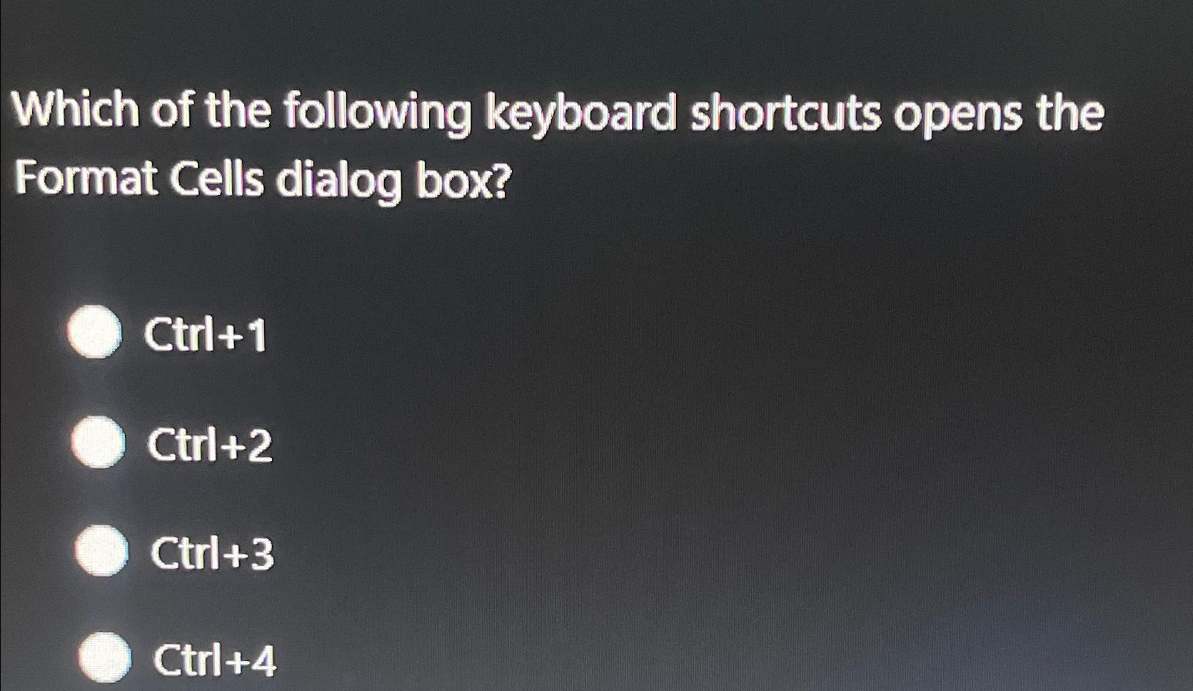 Solved Which of the following keyboard shortcuts opens the | Chegg.com
