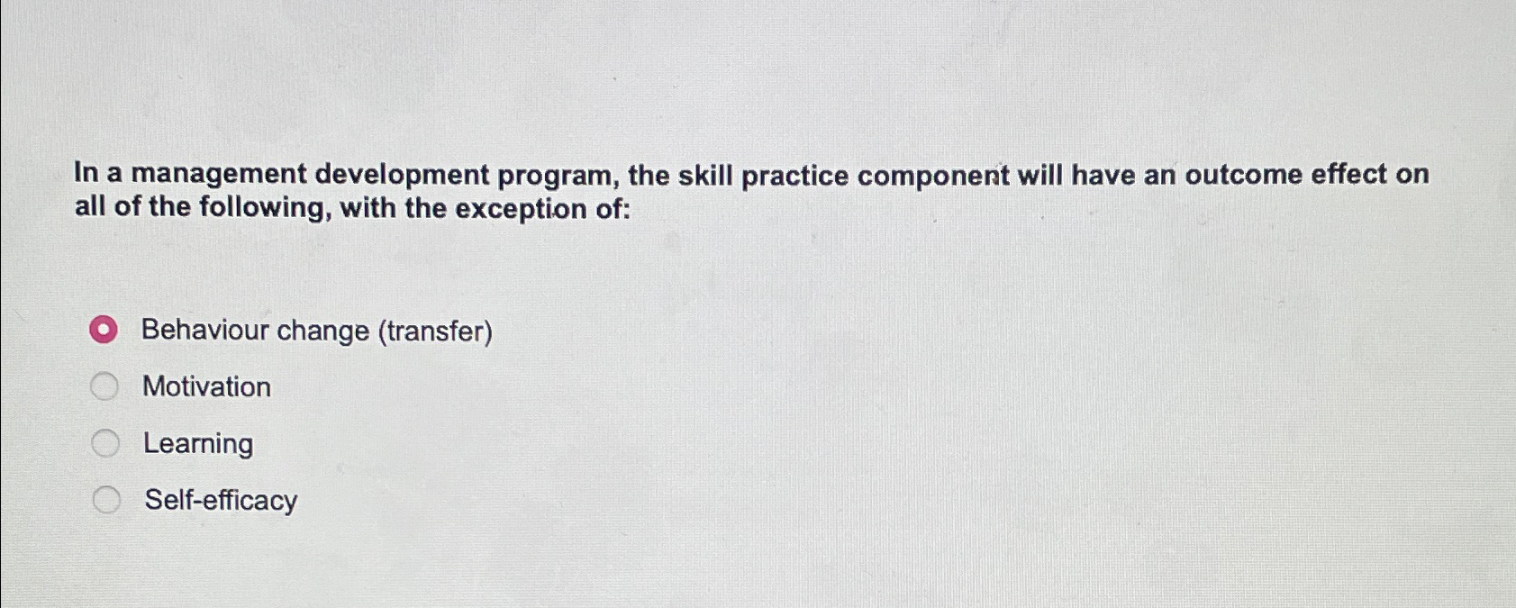 Solved In a management development program, the skill | Chegg.com