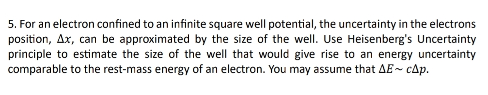 Solved For an electron confined to an infinite square well | Chegg.com