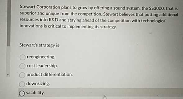 Solved Stewart Corporation plans to grow by offering a sound | Chegg.com
