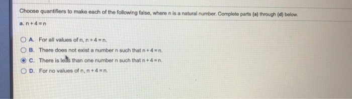 Solved Choose quantifiers to make each of the following | Chegg.com