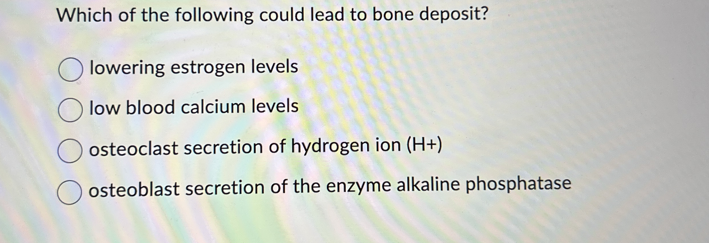 Solved Which of the following could lead to bone | Chegg.com